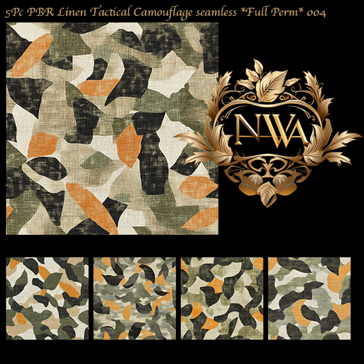 Second Life Marketplace - 5pc PBR Linen Tactical Camouflage seamless *Full Perm* 004